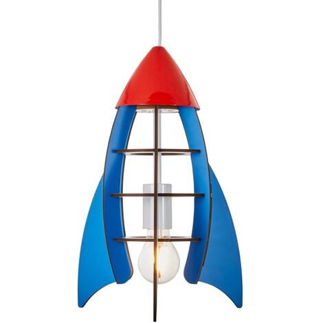 Litecraft Glow Rocket Ceiling Pendant Children's Lighting – Blue