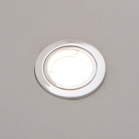 Litecraft Recessed Downlight Fire Rated Fixed Spotlight in Chrome - 2 Pack