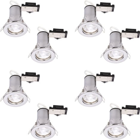 Litecraft Recessed Downlight Fire Rated Fixed Spotlight Polished Chrome ...