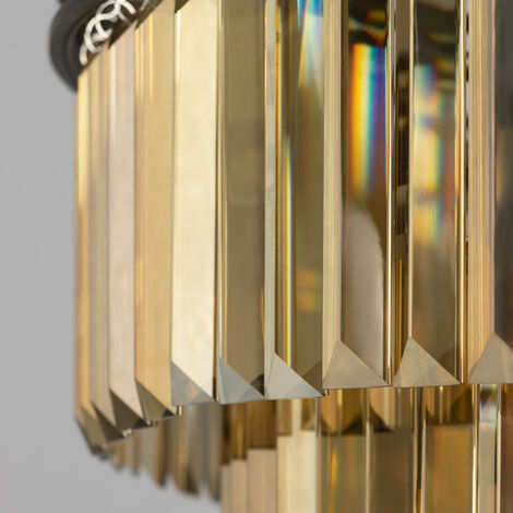 Visconte Ingot Ceiling Pendant 10 Light With 5 Tier Crystal Effect ...
