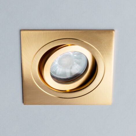 Litecraft Recessed DownlightsTiltable Square Spotlights in Satin Brass ...