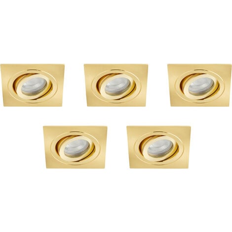 Litecraft Recessed Downlights Tiltable Square Spotlights in Satin Brass ...