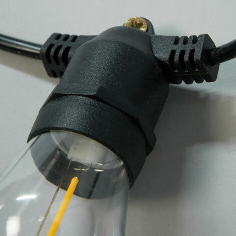 Litecraft Zion Festoon Lights LED Outdoor Solar Power Fitting in Black ...