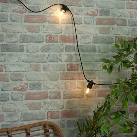 Litecraft Zion Festoon Lights LED Outdoor Solar Power Fitting in Black ...