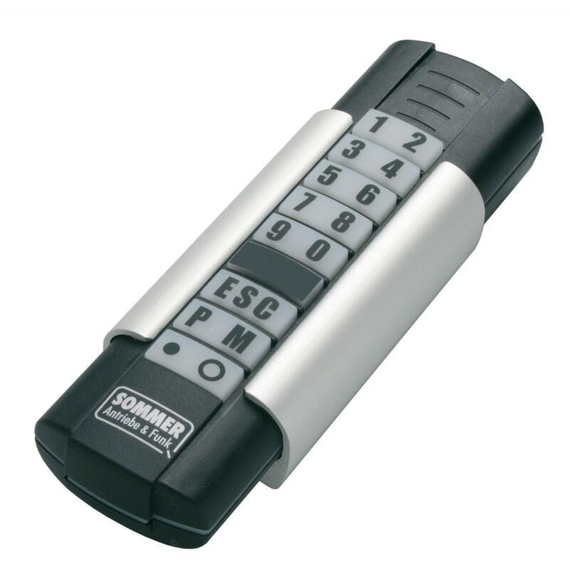 Digicode - Clavier radio Telecody+ Sommer - S10212-00001- 12 canaux - noir