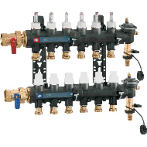 Collettore premontato attacco 1"F, 8 derivazioni 3/4" M Caleffi 6716H1 8