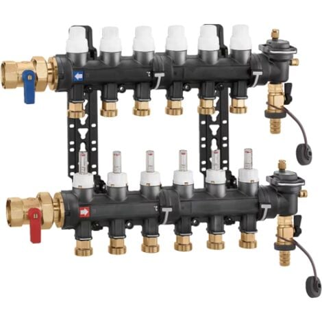 Collettore premontato attacco 1"F, 3 derivazioni 3/4" M Caleffi 6716C1 3