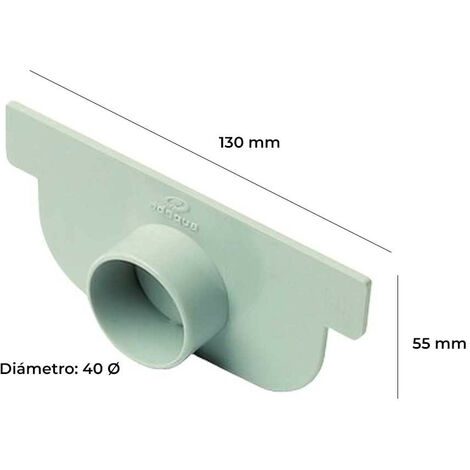 Tapa con salida 40 Ø para Canaleta Baja Altura Gama 130 - Adequa