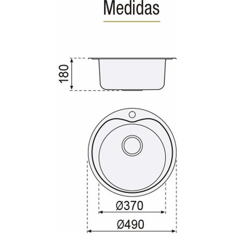 Istanbul 49Ø Évier rond à encastrer - 1 cuve - Acier inoxydable