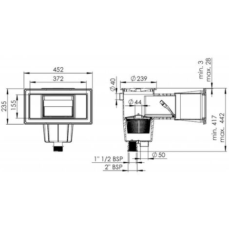 Couvercle circulaire pour skimmer 15L Bouche d'extension 00251 AstralPool