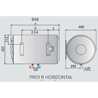 Chauffe-eau électrique 100 Litres Horizontal Pro 1 R - Ariston