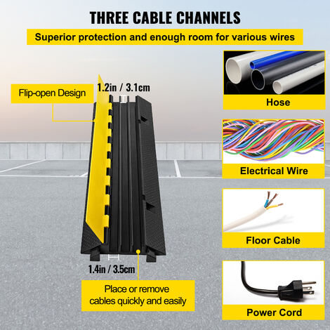 VEVOR Rampe de Protection de Cable 22,000 lbs Rampe de Cache-Cable 3 ...