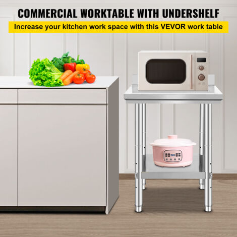 Table de cuisine professionnelle en inox réglable charge lourde 700 lb ...