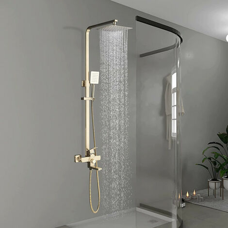 Colonne de Douche dore Brossé,Système de Douche Douche Set kit de ...