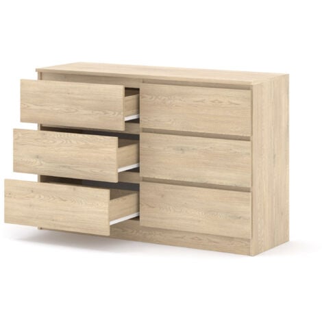 Cómoda MAJA S6 120 cm roble cremona con 6 cajones