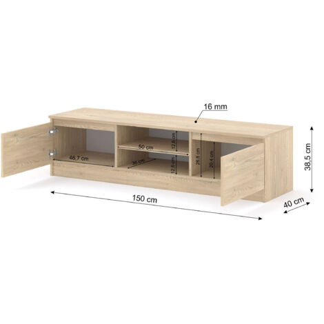 Mueble de TV MAJA 150 cm roble cremona – mesa para televisor