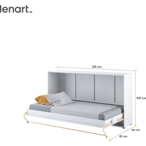 Cama abatible Lenart Concept Pro CP06 90x200 horizontal blanco mate