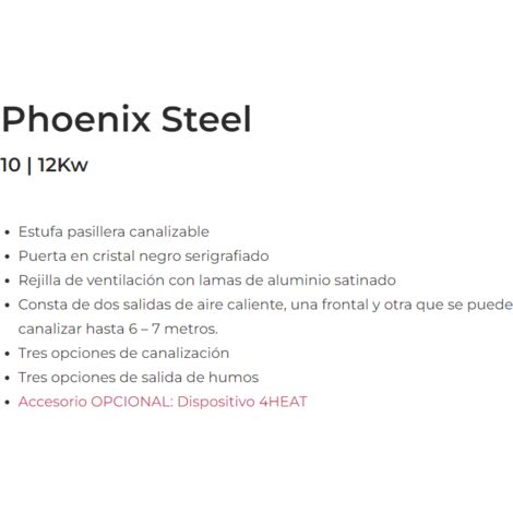 BRICOSOL ESTUFA DE PELLETS PHOENIX STEEL 12 NEGRO DE FERLUX