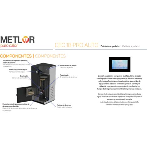 CALDERAS PELLETS METLOR MODELO CEC PRO AUTO 18