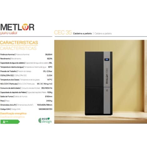 CALDERAS PELLETS METLOR MODELO CEC 35
