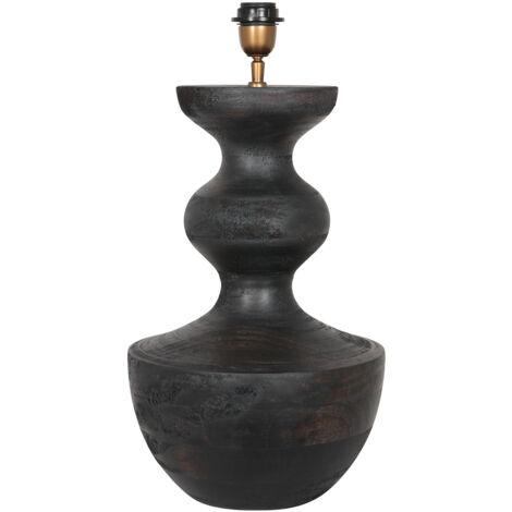 Anne Lighting - lampe de table - Lyons - noir - bois - Ø 28cm