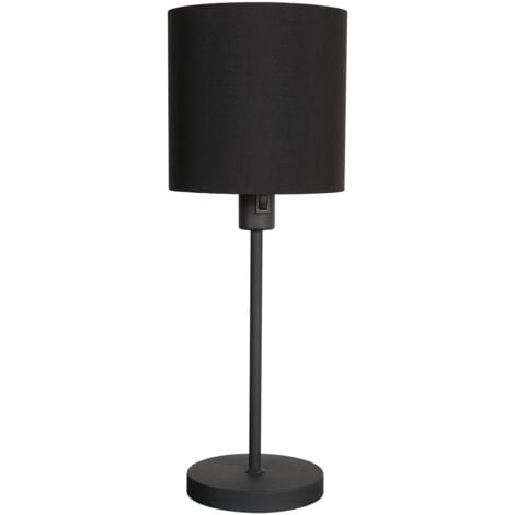 Mexlite - lampe de table - Noor - noir - lin métal - Ø 20cm - E27