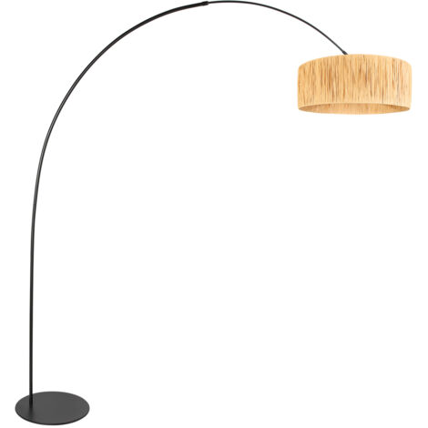 Lampadaire Curve Anne Lighting en métal naturel noir au design arqué ...