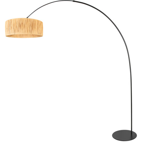 Lampadaire Curve Anne Lighting en métal naturel noir au design arqué ...