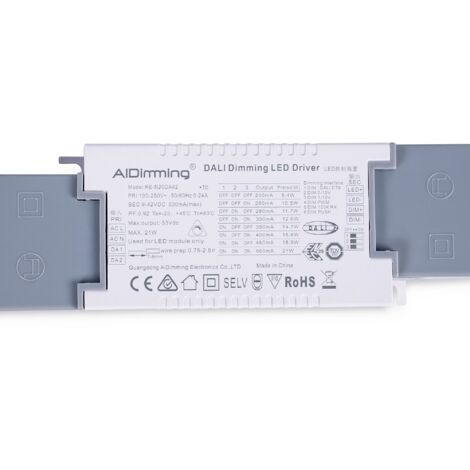 Driver LED dimmable par DALI , PUSH, 1/0-10V - Courant multiple