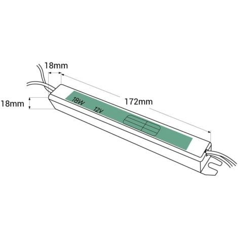 Alimentation LED extra plate 12V - 18W - IP20