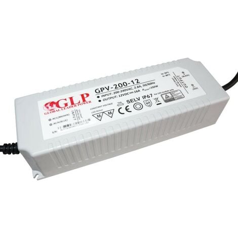 Alimentation LED étanche 12V DC - 200W - IP67 - GLP