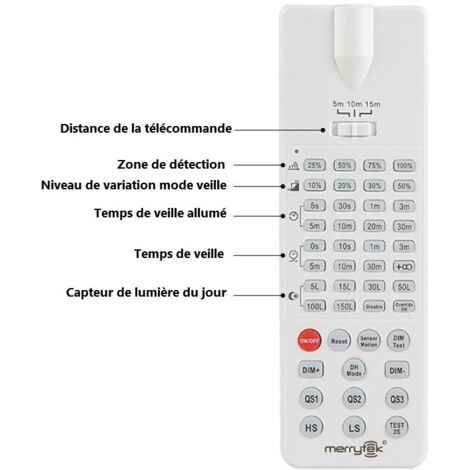 Télécommande IR Merrytek pour capteur de suspension industrielle