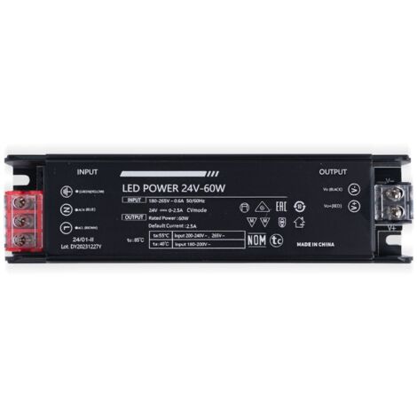 Alimentation LED 24V 60W extra-plate - 2.5A - Haute performance