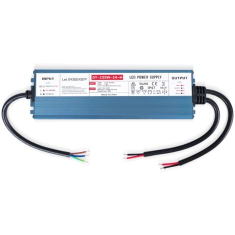 Alimentation LED 24V étanche 250W extra-plate - 10.4A - IP67