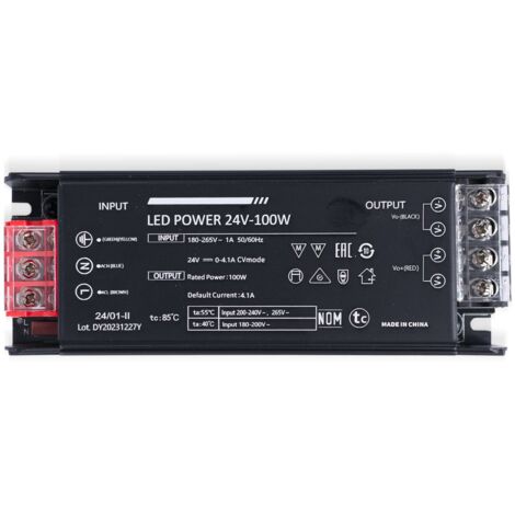 Alimentation LED 24V 100W extra-plate - 4.1A - Haute efficacité