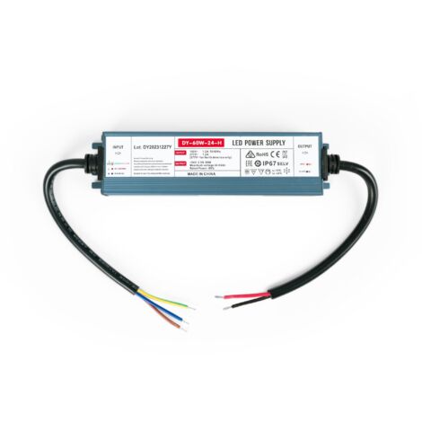 Alimentation LED 24V étanche 60W extra-plate - 2.5A - IP67