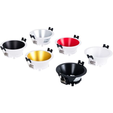 Collerette spot encastrable ronde - Faible UGR - Découpe Ø75mm - Noir