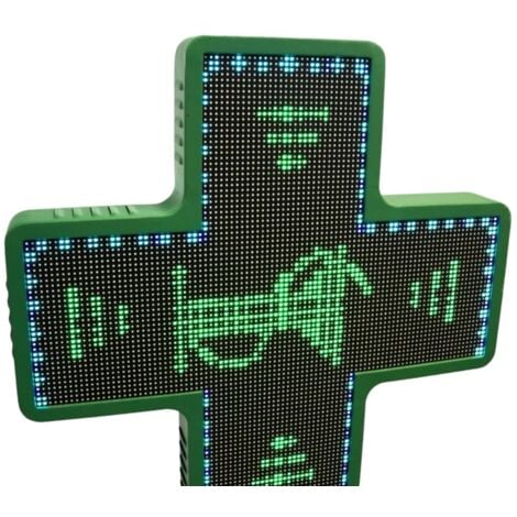 Croix pharmacie LED RGB multicolore programmable P6 - Extérieur