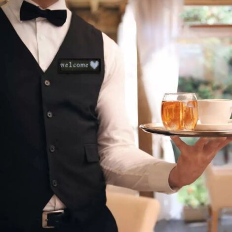 Afficheur LED portable programmable avec cadre en forme cœur - Rose