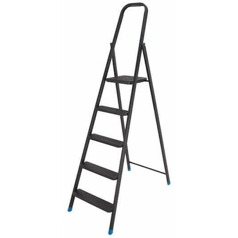 Hailo - Heimwerker-Stahl-Trittleiter, 5 Stufen, Zugangshöhe 285 cm ...