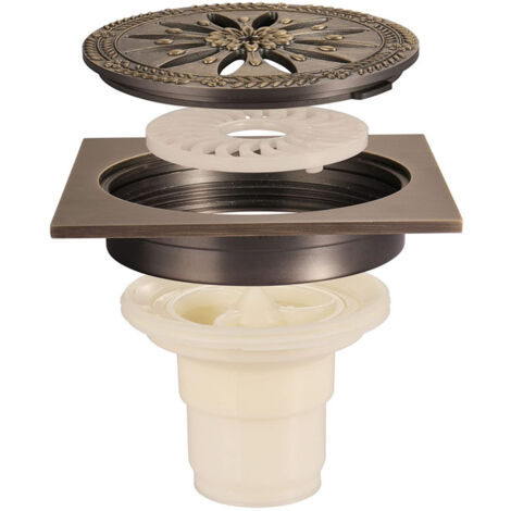 Bodenablauf, Quadratischer Duschsiphons Messing Duschabfluss 10 x 10 cm ...