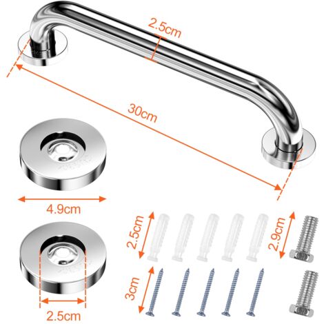 2er-Set Haltegriffe für die Toilette aus Edelstahl, Halterung für ...