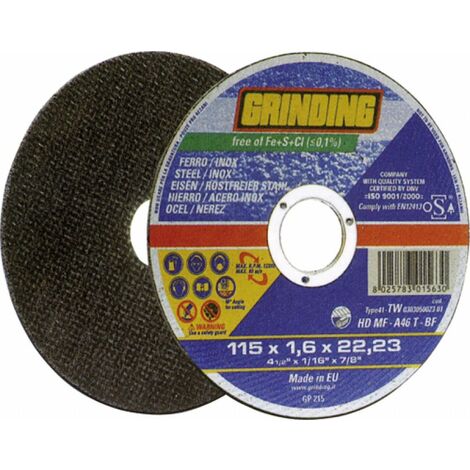 MOLA TAGLIO FERRO E ACCIAIO INOX HD MF GRINDING 115X0,8MM