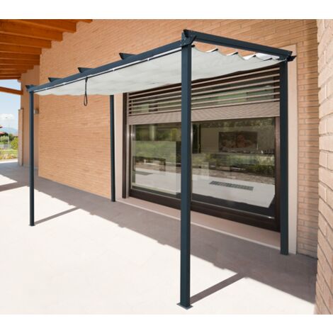 GAZEBO METALLO AZORES PAPILLON 3X4MT TETTO SCORR. IN POLYESTERE