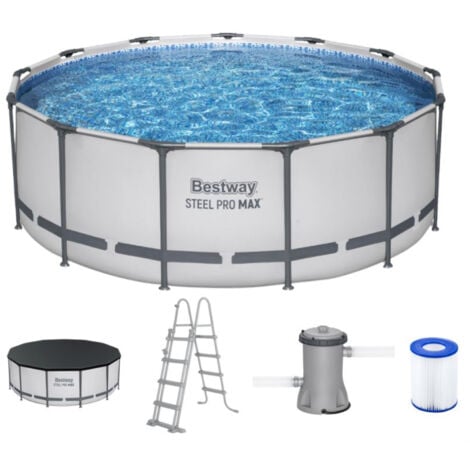 Bestway 5618W Frame Pool Steel Pro MAX Swimmingpool rund Ø396x122cm Komplett-Set