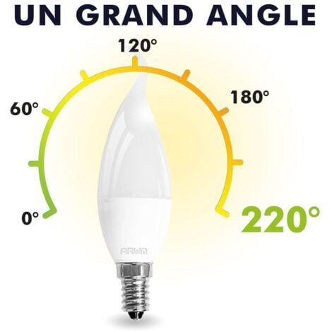 Set mit 10 LED-Lampen E14 Flame 5W Eq 40W Farbtemperatur: 4000K neutralweiß