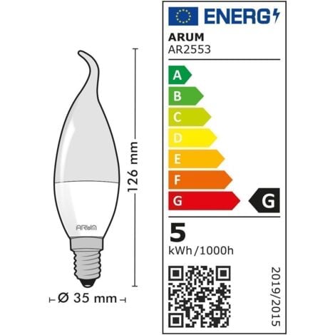 Set mit 10 LED-Lampen E14 Flame 5W Eq 40W Farbtemperatur: 4000K neutralweiß