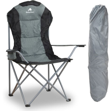 CampFeuer Silla Plegable de Camping con Bolsa de Transporte Color Gris