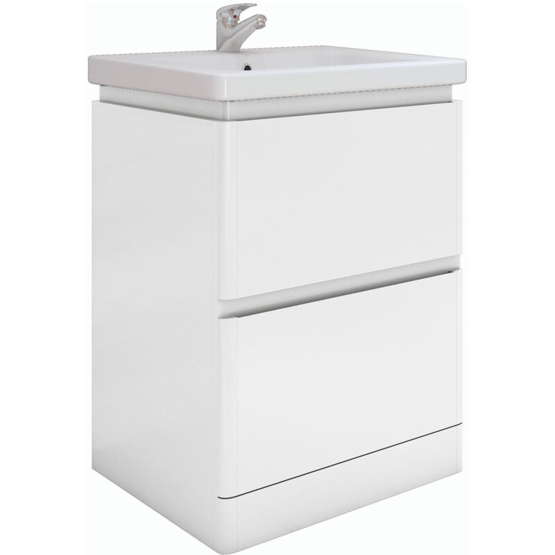 RAK Resort 650mm Matt White Floor Standing Vanity Unit - RAKRSTFSU65600