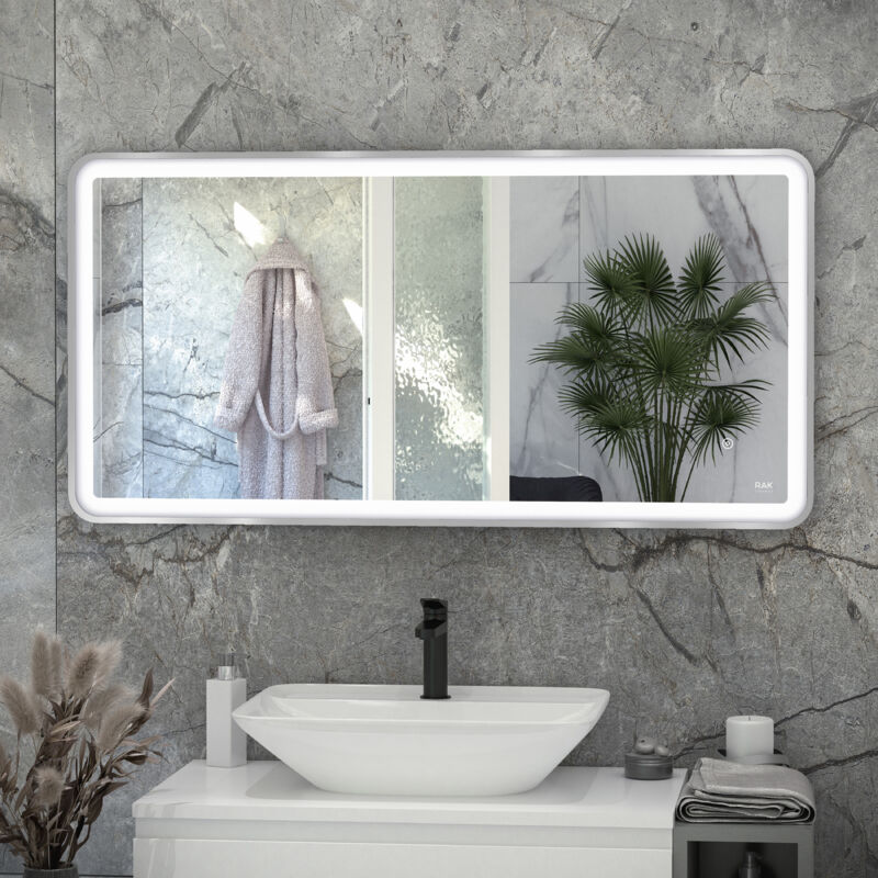 RAK Picture Chrome 600mm x 1000mm Soft LED Mirror - RAKPICSFCP5003